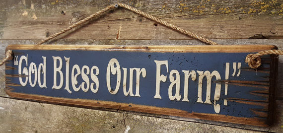 Wall Sign Faith: God Bless Our Farm - OutWest Shop